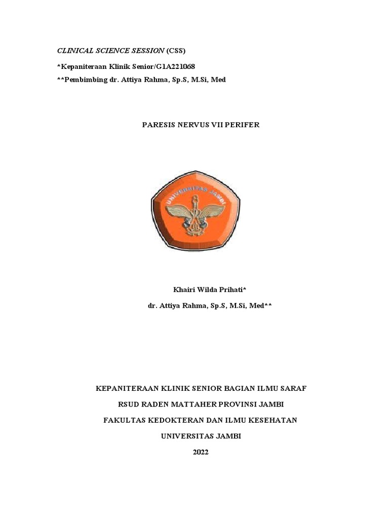 Paresis Nervus VII Perifer: Tinjauan Klinis | PDF
