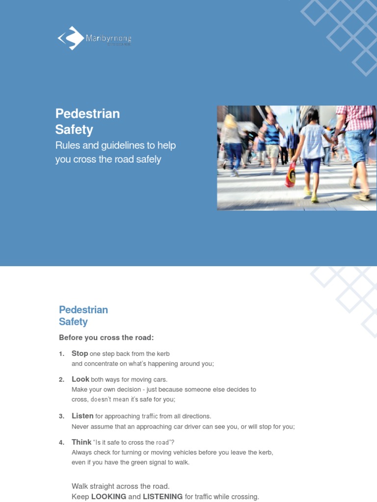 Pedestrian Safety Guidelines for Kids | PDF | Pedestrian | Traffic