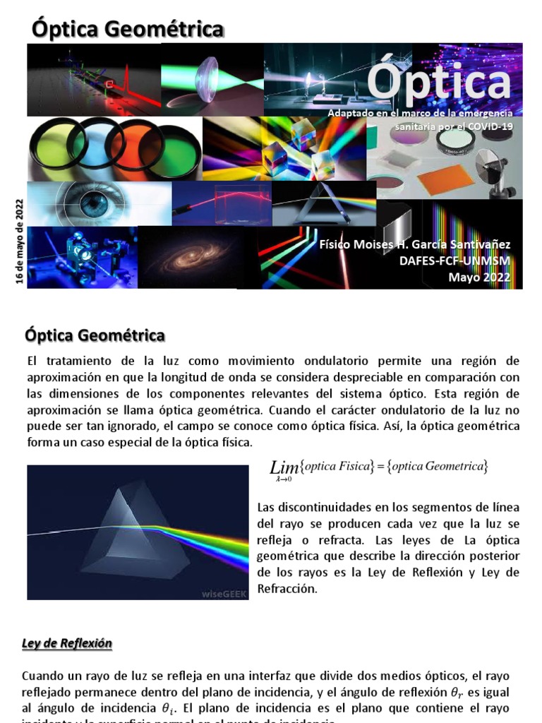Optica Geometrica A | PDF | Óptica | Refracción