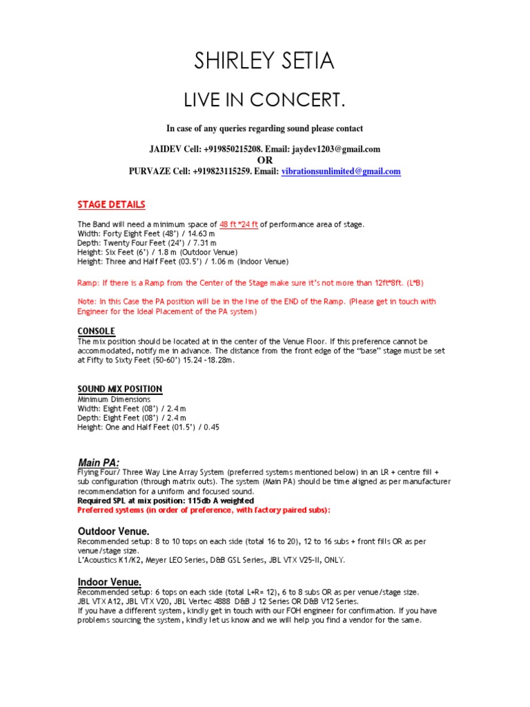 Shirley Setia Sound Tech Rider 2019 101 - NMuIZkp | PDF | Drum Kit ...