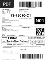 Contoh Air Waybill Shopee | PDF