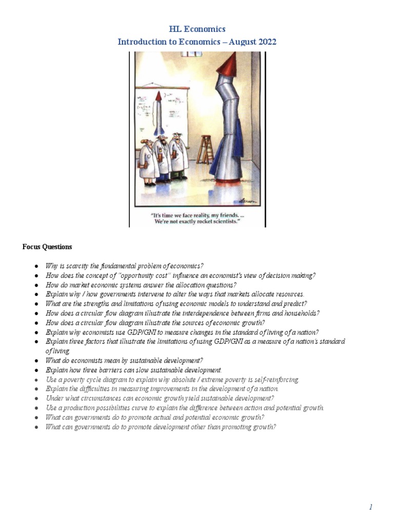 Intro To Economics 2022 | PDF | Economics | Economic Growth