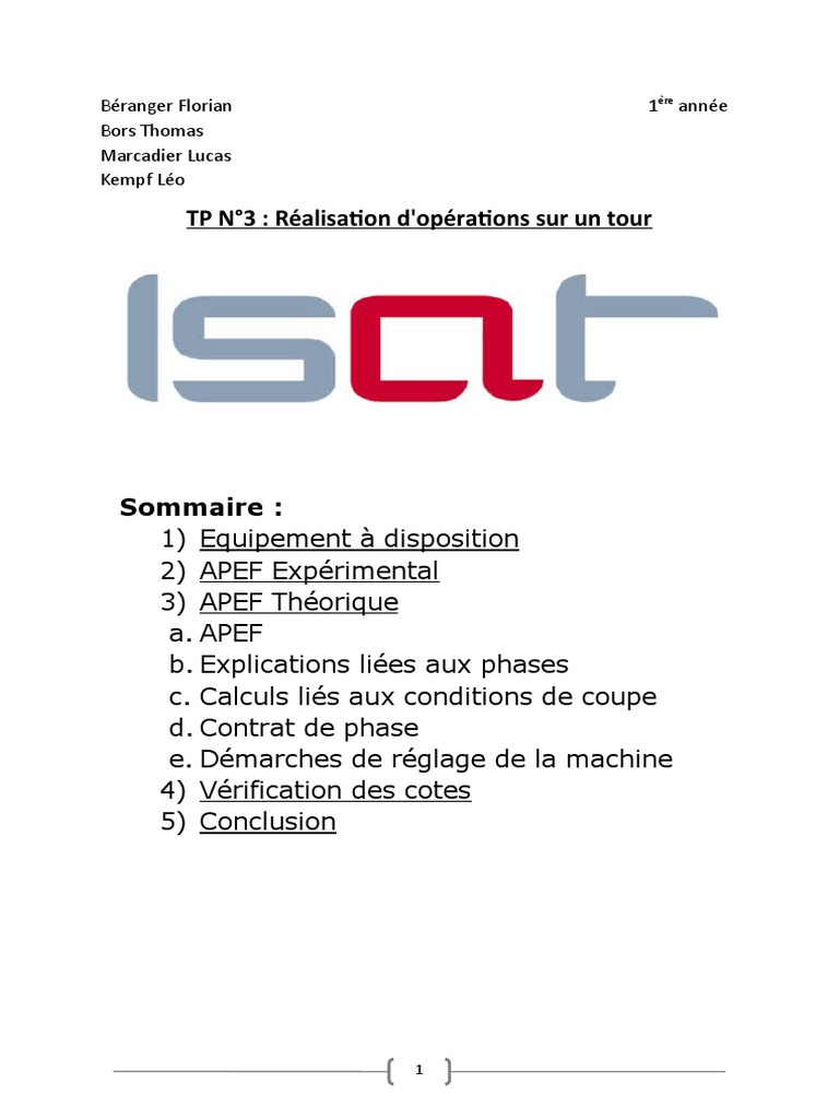 Usinage sur tour : TP de fabrication | PDF | Usinage | Perceuse