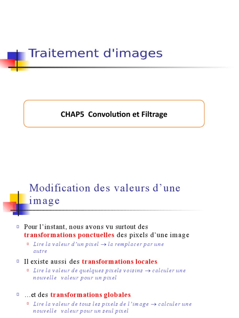 Chap5 Convolution Et Filtrage | PDF | Filtre (électronique) | Ingénierie informatique