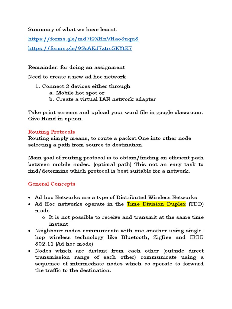 Class 4 - Routing Protocols | Download Free PDF | Wireless Ad Hoc ... Class 4 - Routing Protocols | Download Free PDF | Wireless Ad Hoc ...
