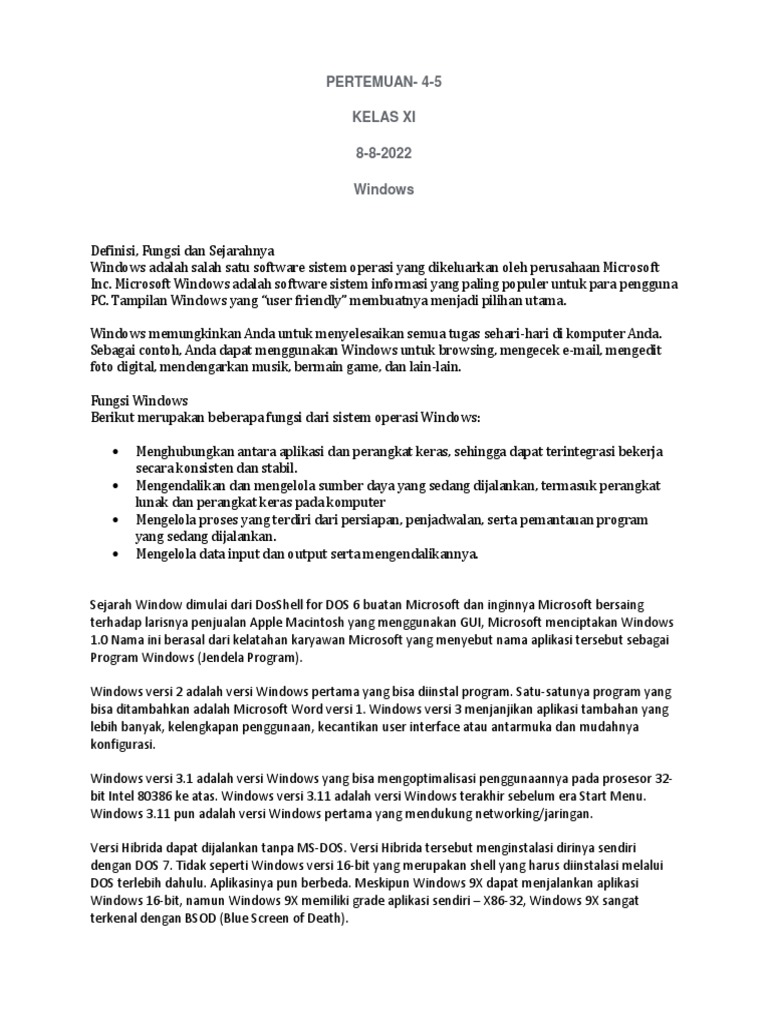 Pertemuan 4-5 Mapel Informatika Kelas XI | PDF