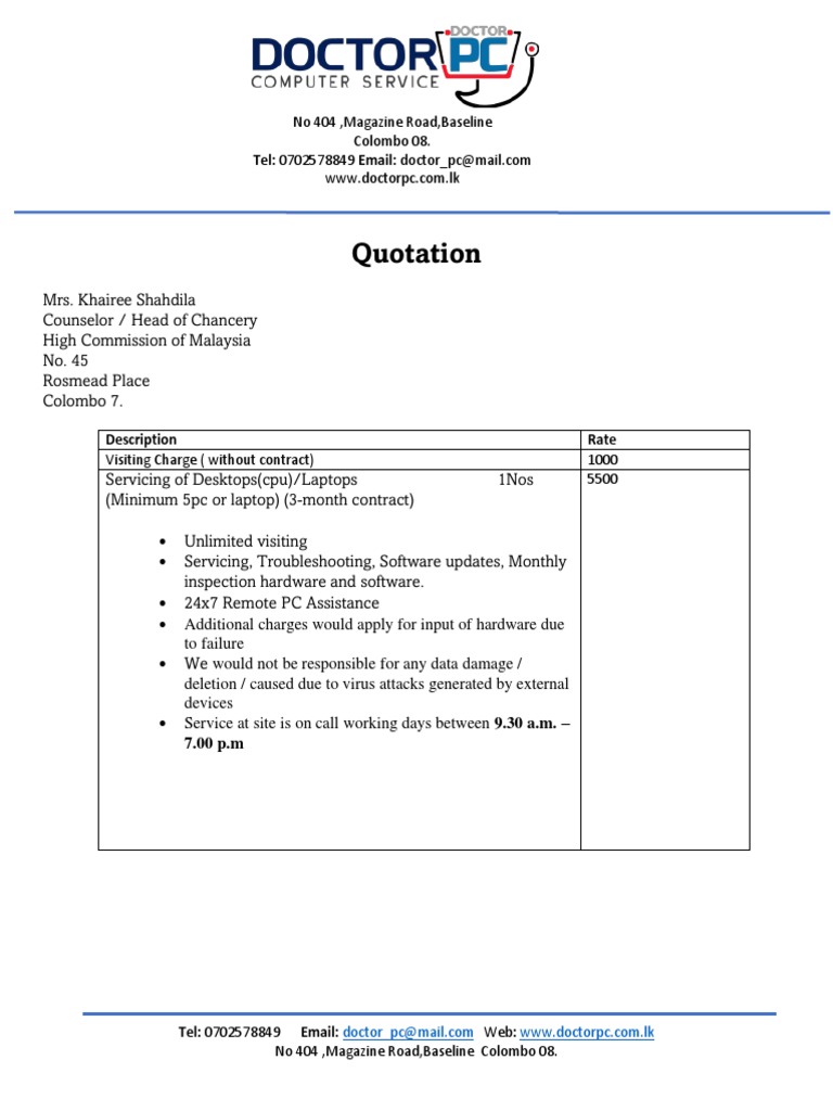 Quotation | PDF | Personal Computers | Computer Hardware