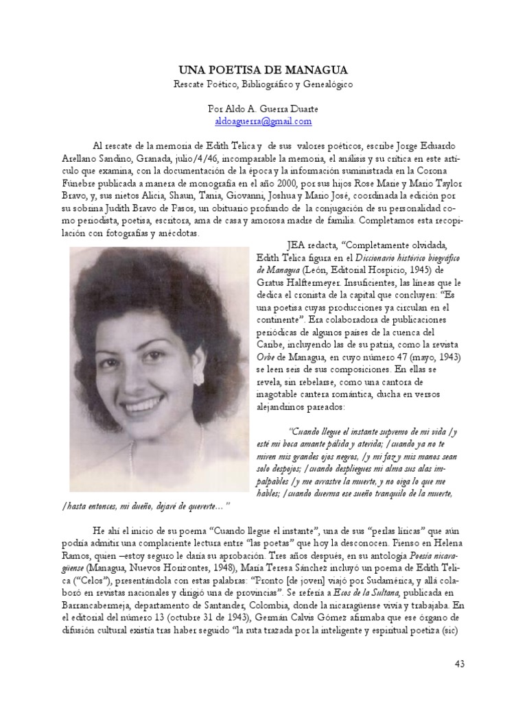 Edith Telica Poeta Nica | PDF | Arte | Poesía