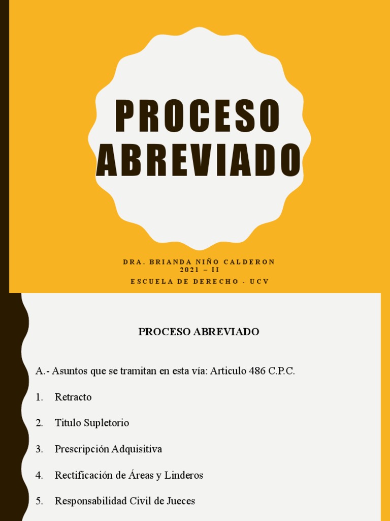 Proceso Abreviado | PDF | Ley común | Separación de poderes