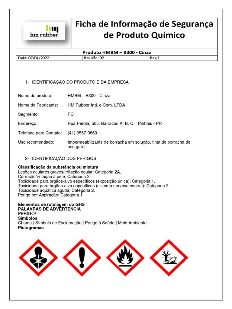 FISPQ HMBM - B300 - Cinza - Rev02 - 07-04-2022 | Download grátis PDF ...