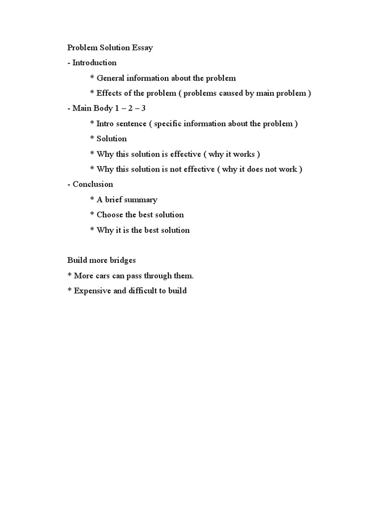 Problem Solution Essay Outline | PDF | Teaching Methods & Materials