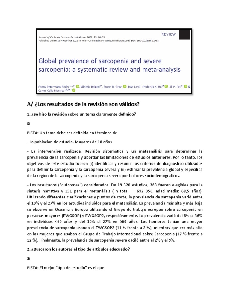 Revisión Artículo Segun CASPe | PDF | Metaanálisis | Medicina CLINICA