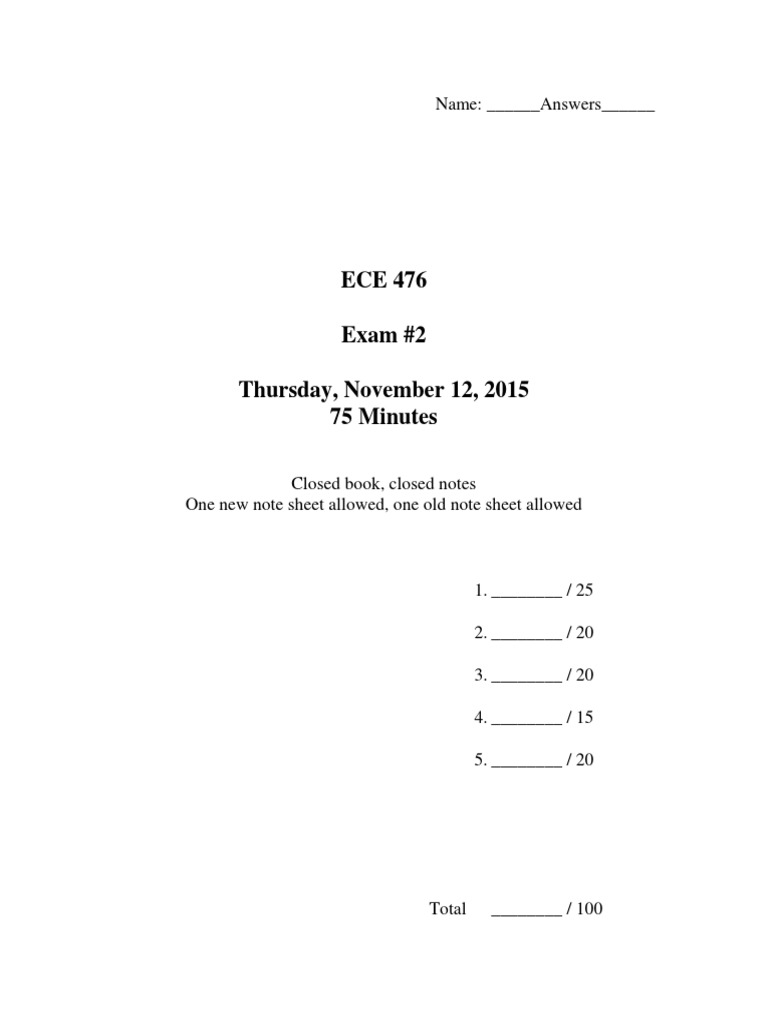 ExamB 2015 Solutions | PDF | Physical Quantities | Electrical Engineering