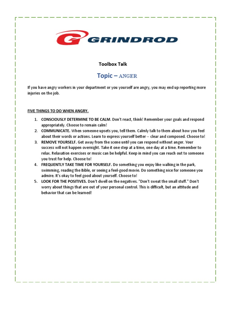 Toolbox Anger | PDF
