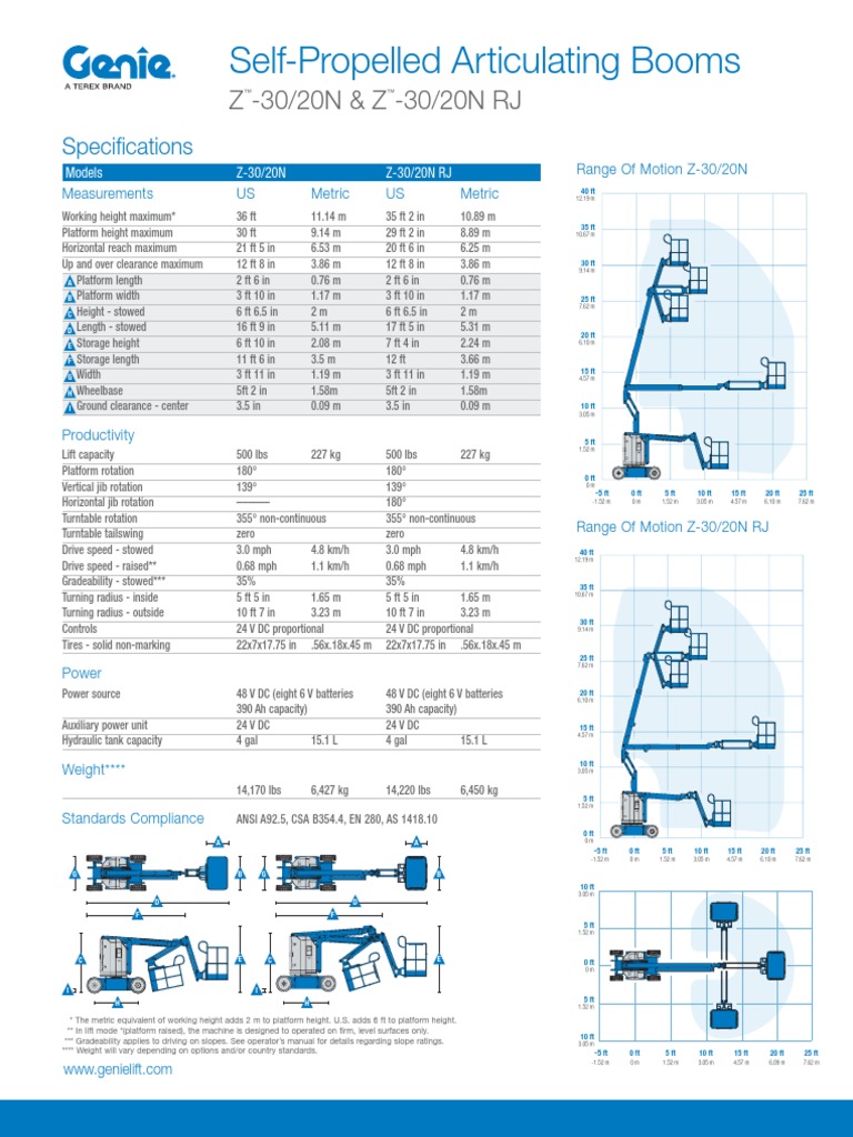 Z3020N - Genie Especificaciones | PDF | Electricity | Vehicles