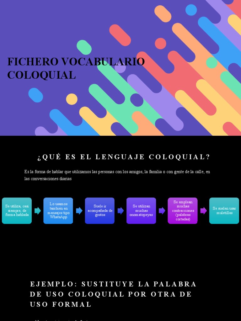 Fichero Vocabulario Coloquial | PDF | Lingüística | Comunicación humana
