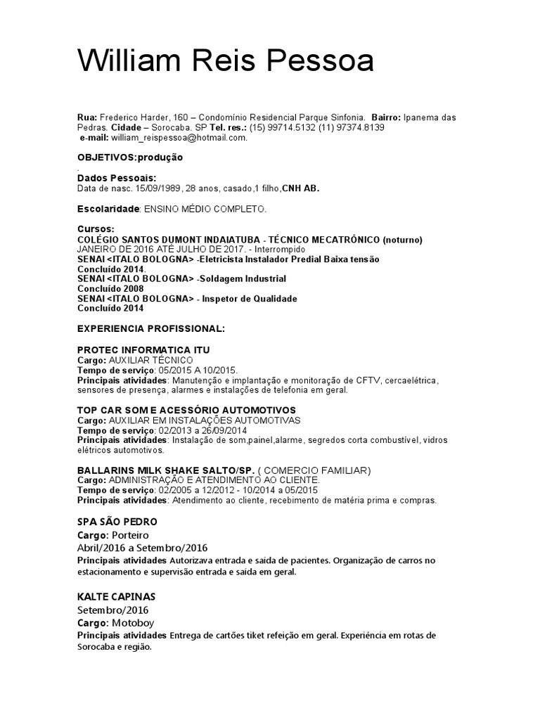 William Reis Pessoa (William Reis) | PDF