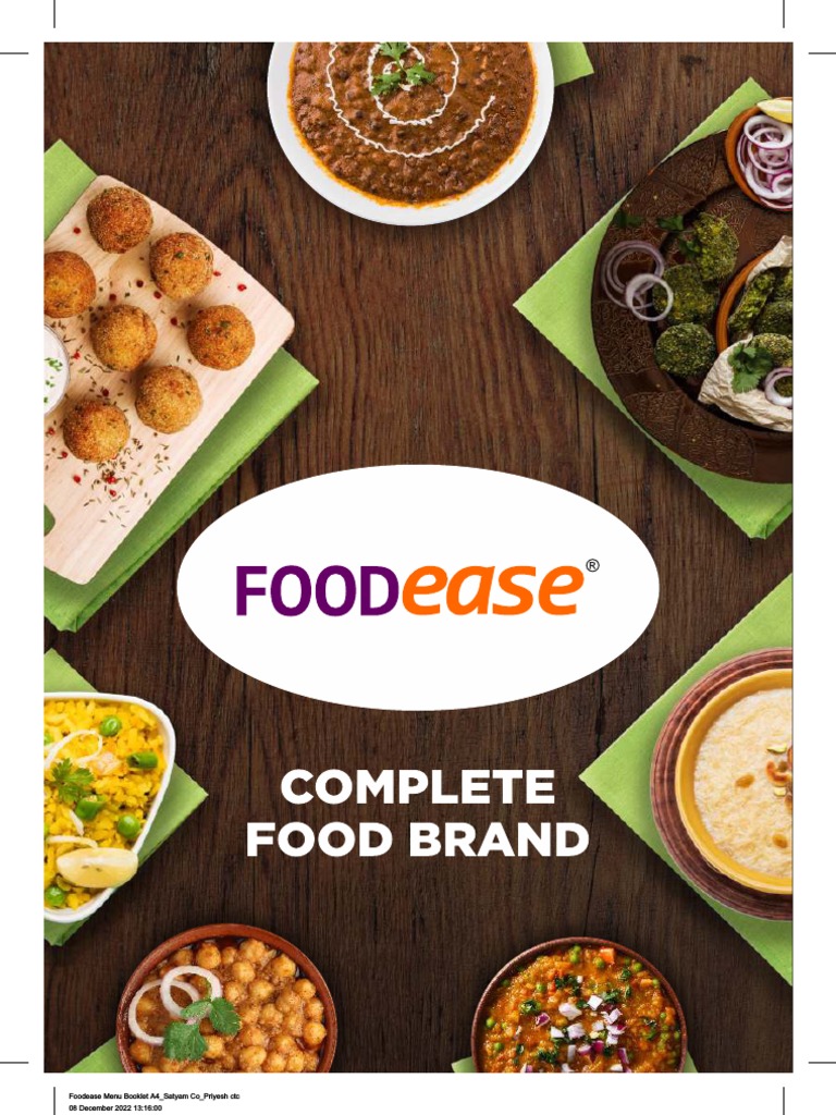 Foodease Menu Booklet A4 - Satyam Co - Priyesh CTC | PDF