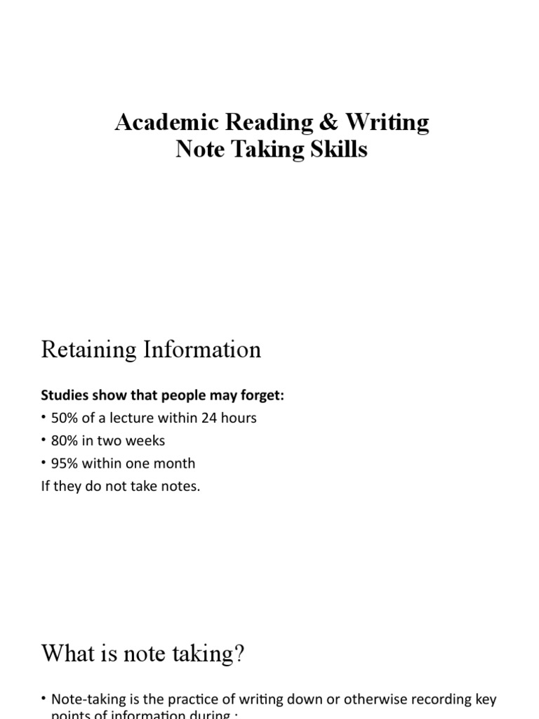 Note Taking | PDF | Lecture | Written Communication