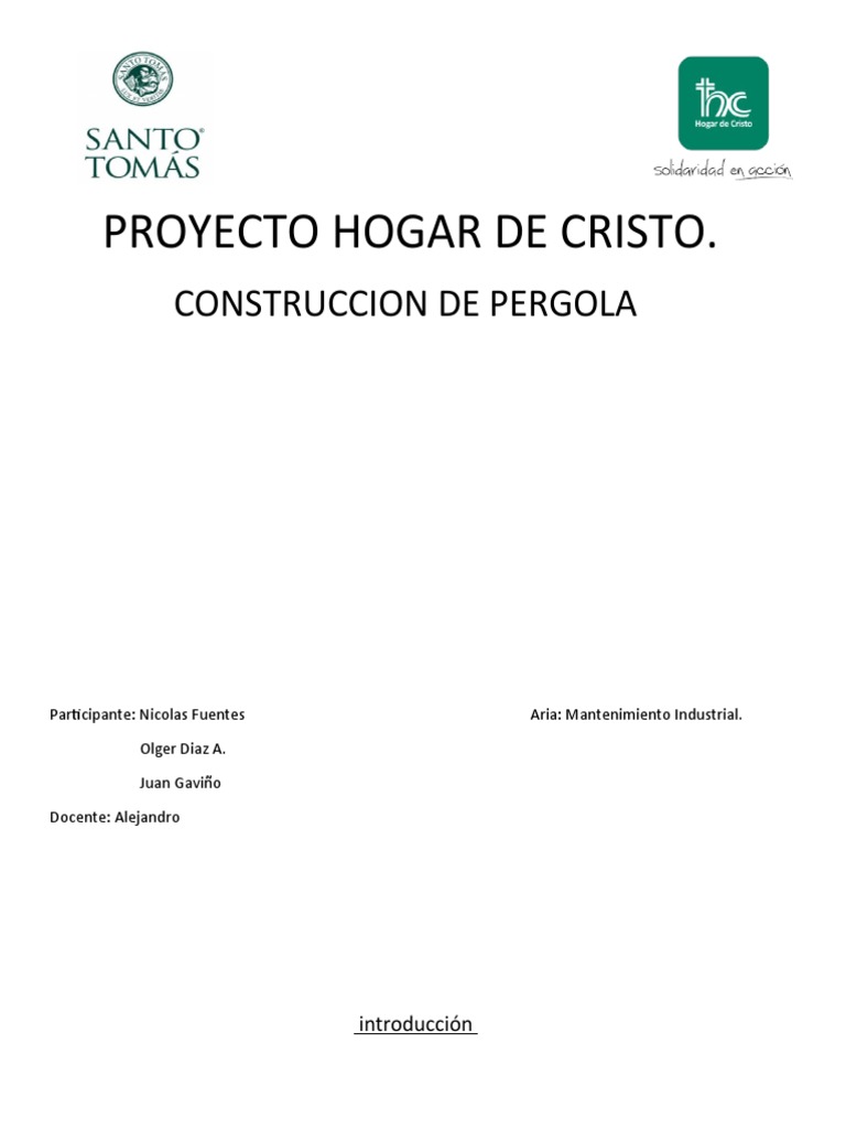 Proyecto Hogar De Cristo Pdf