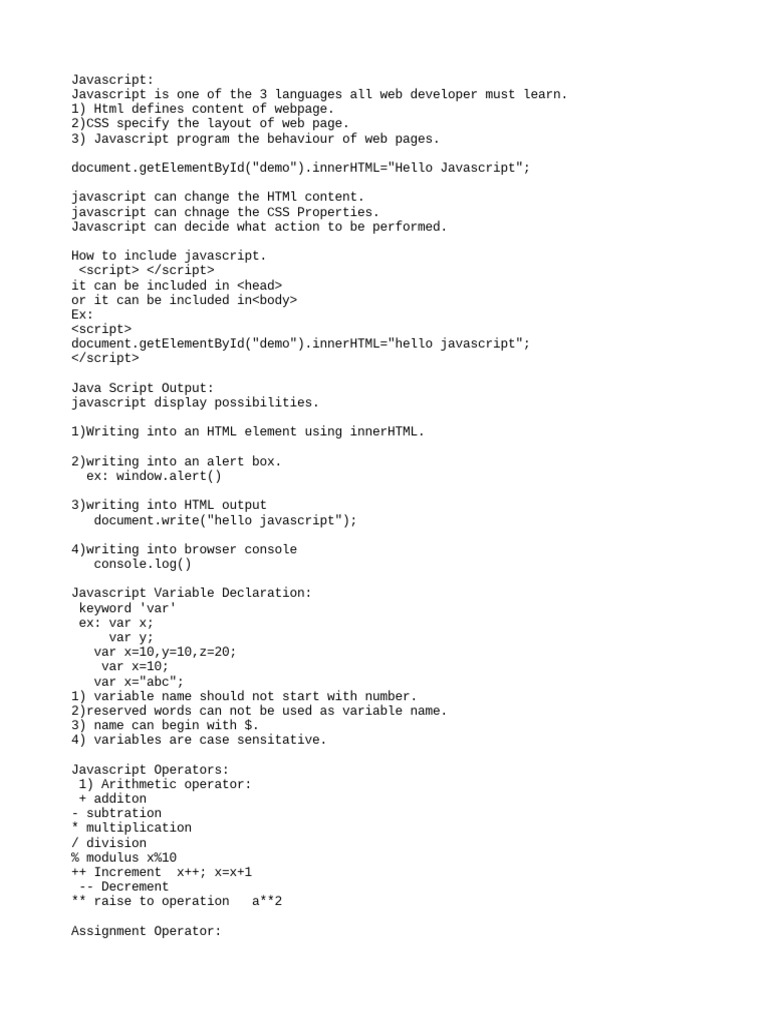Javascript | PDF | Java Script | Computer Engineering Javascript | PDF | Java Script | Computer Engineering