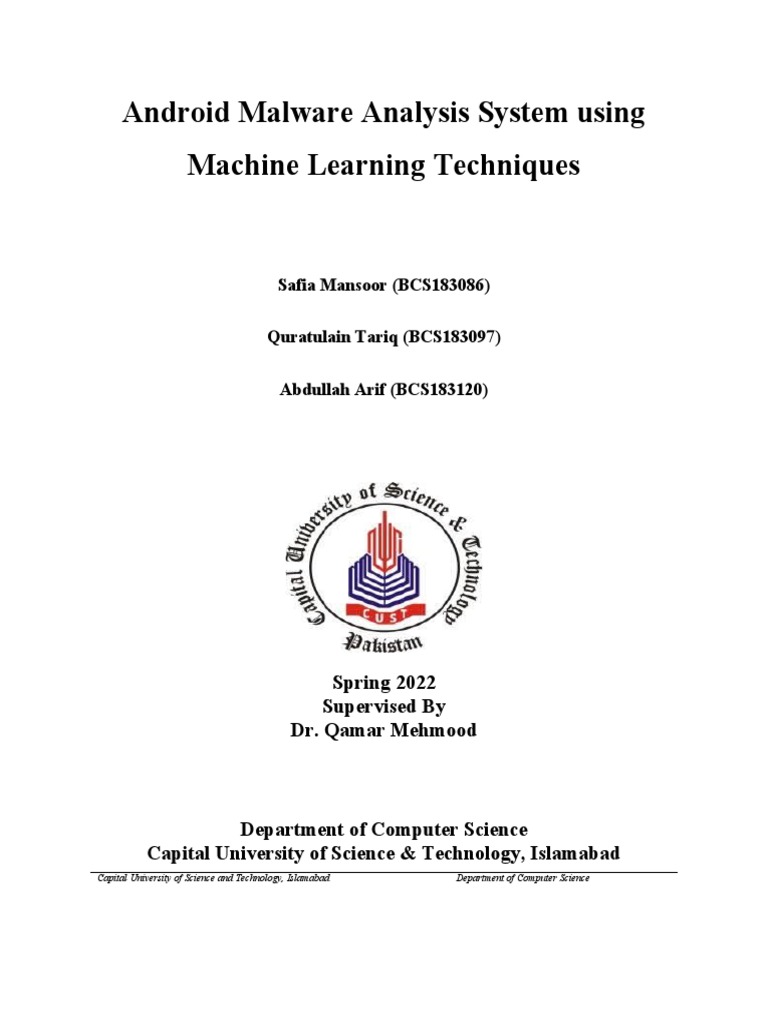 Final Report FYP 12 Aug | PDF | Android (Operating System) | Malware