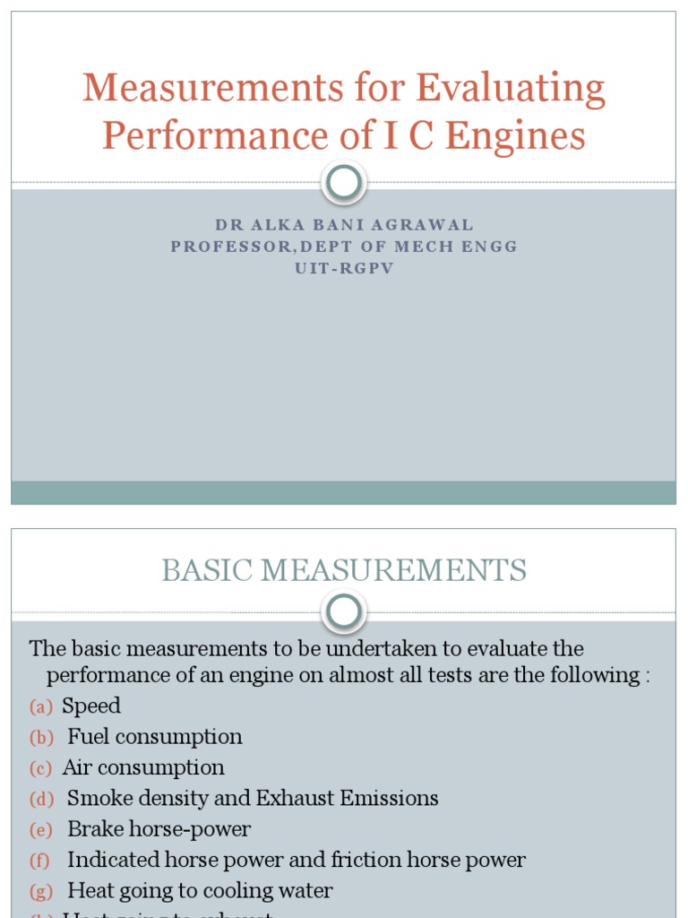 Measurement For Determining Performance | PDF | Combustion | Flow Measurement