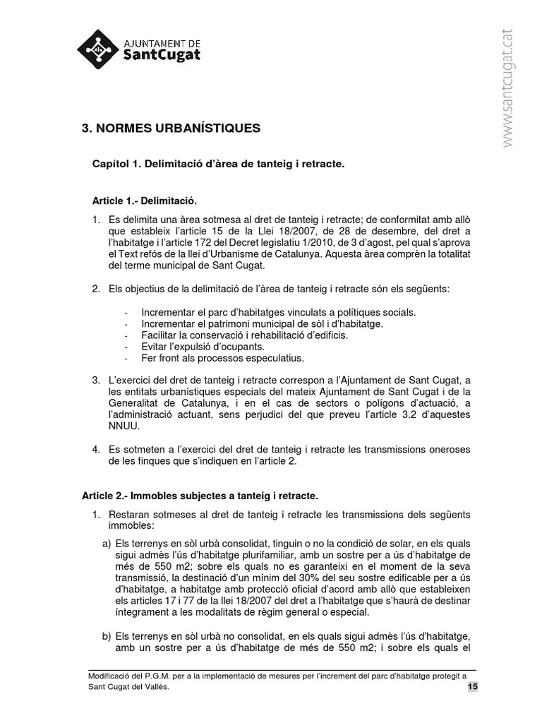 Normes Urbanístiques | PDF