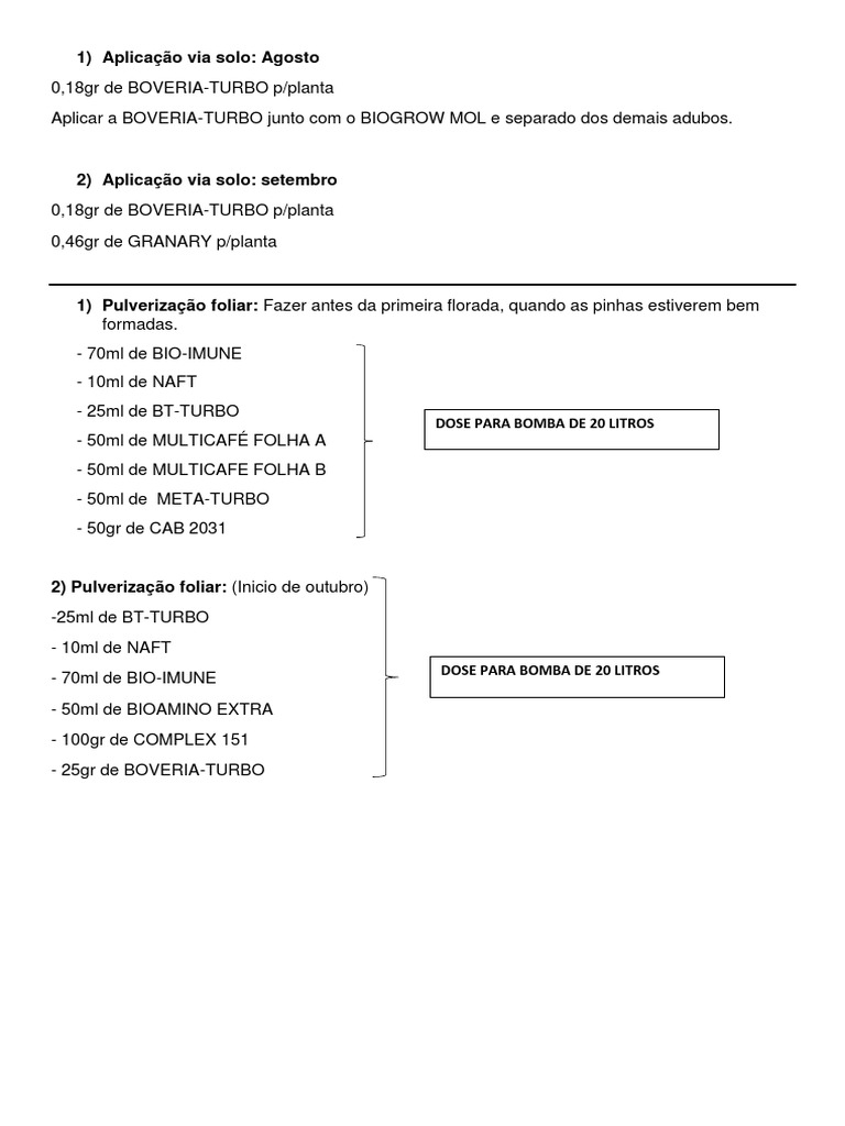 Instruções de Aplicação de Boveria-Turbo | PDF
