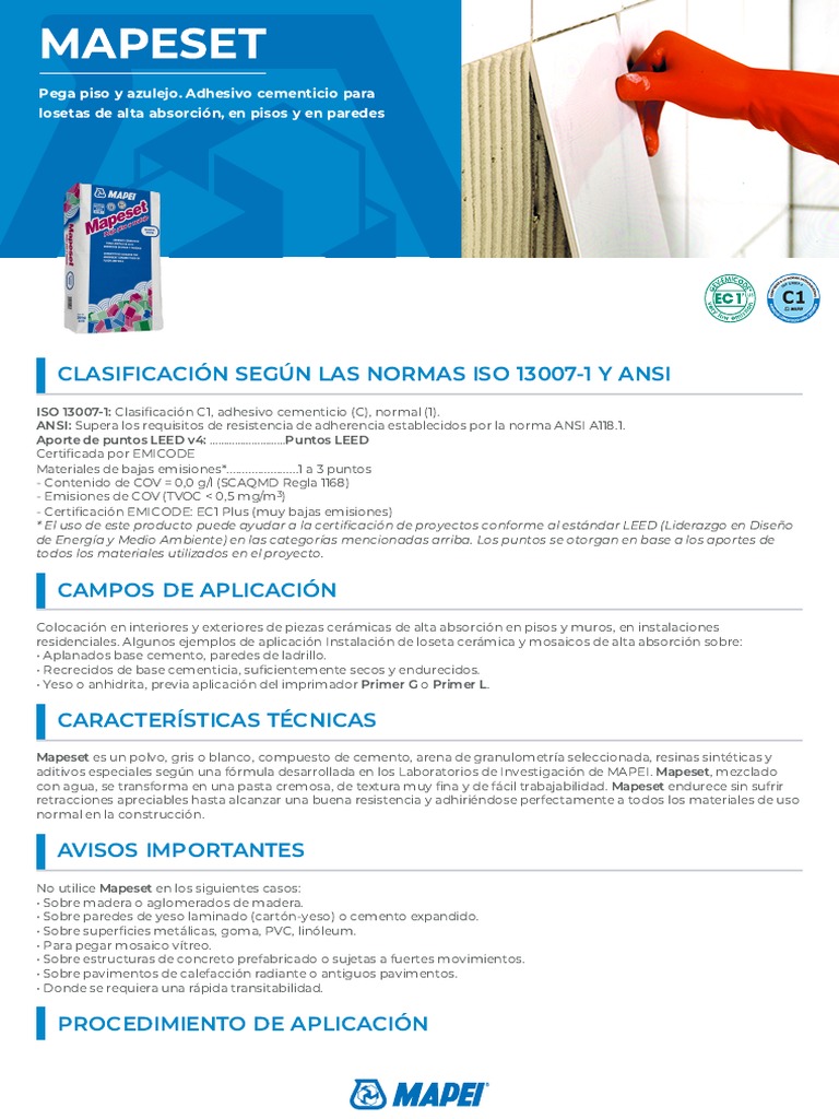 Mapeset | PDF | Agua | Hormigón