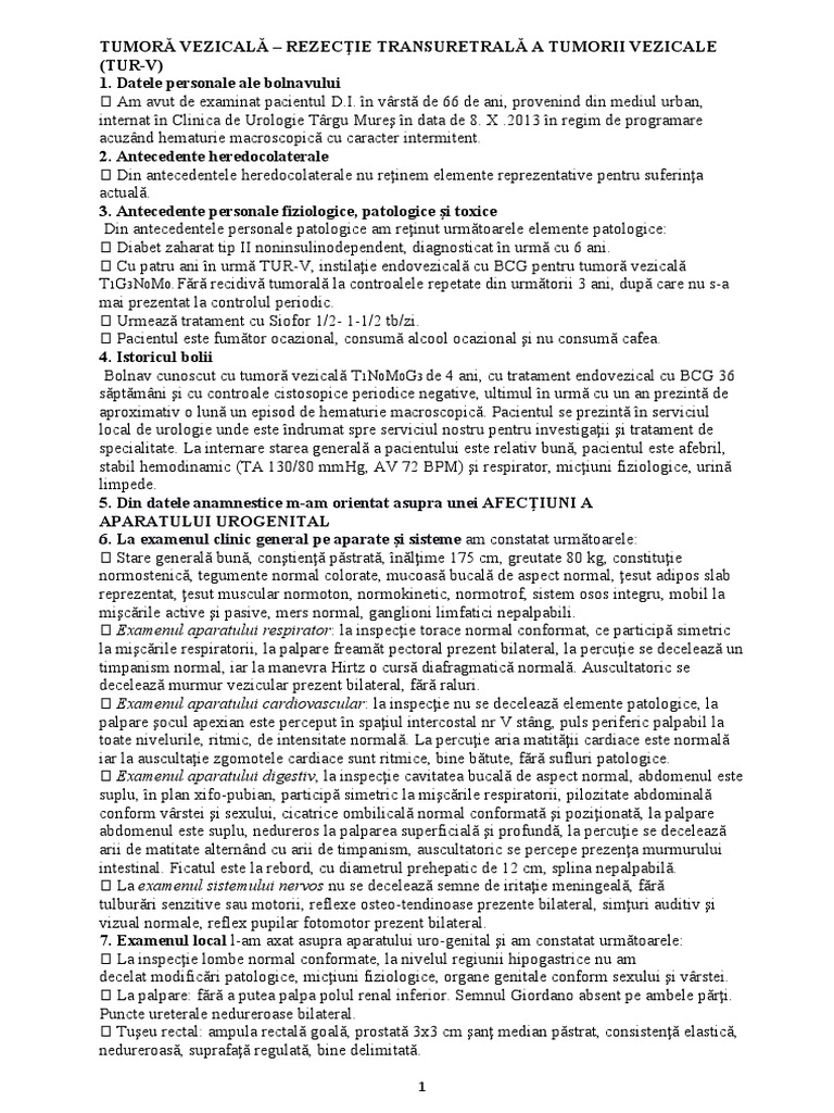 Tumora Vezicala - Turv | PDF