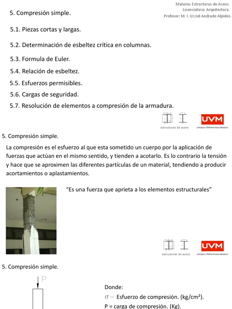 Unidad V | Descargar gratis PDF | Pandeo | Mecánica de sólidos Unidad V | Descargar gratis PDF | Pandeo | Mecánica de sólidos