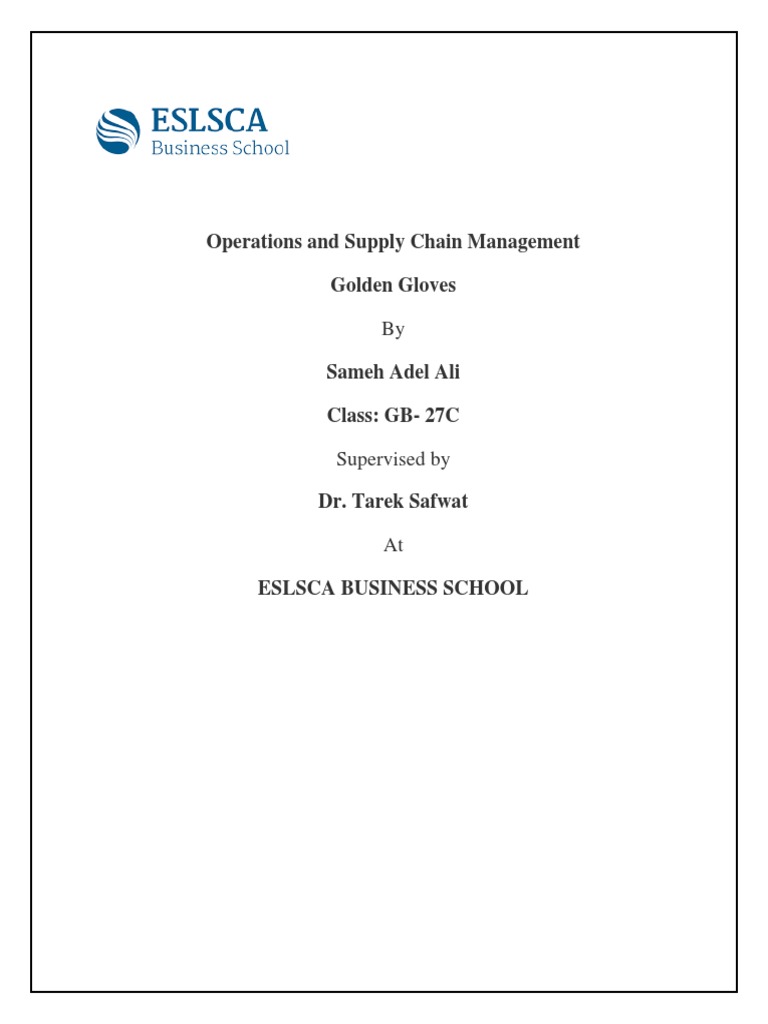 Golden Gloves Case Study Answers - Sameh Adel Ali | PDF | Economies ...
