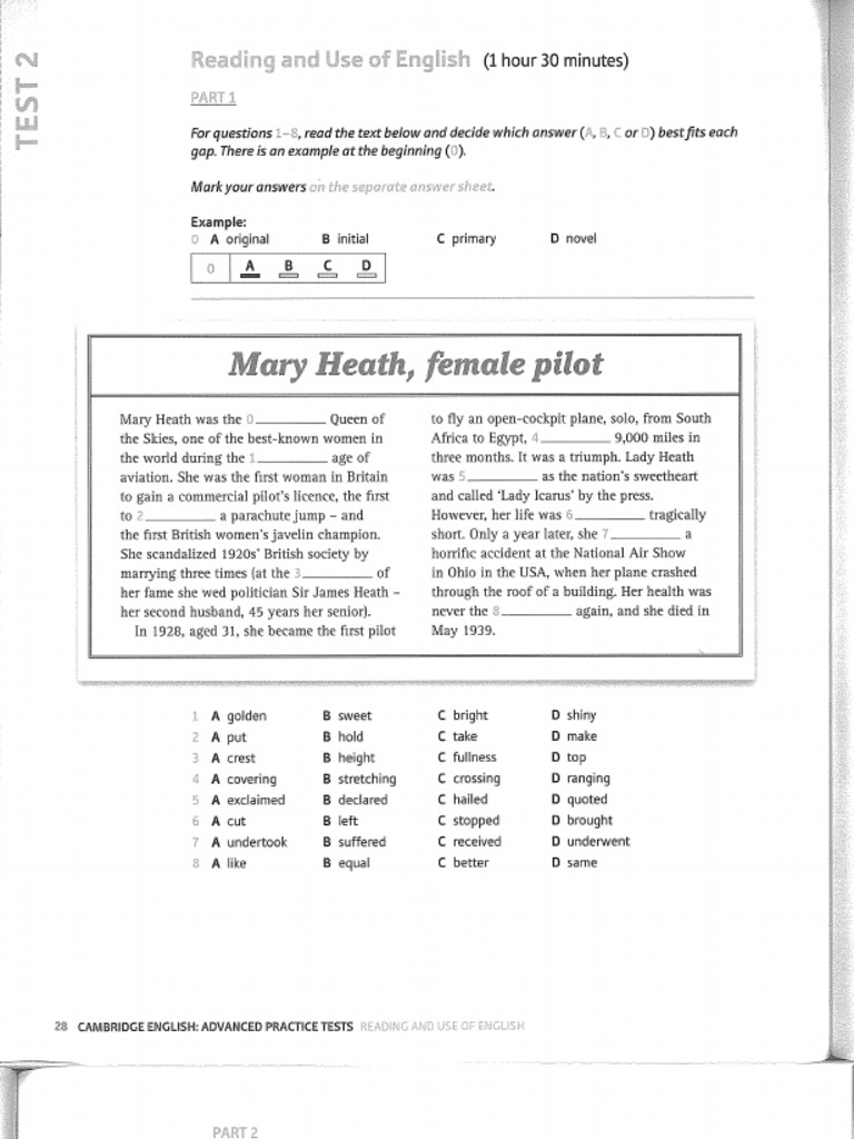 2.cambridge English Advanced - PTs - Harrison - Test 2 | PDF