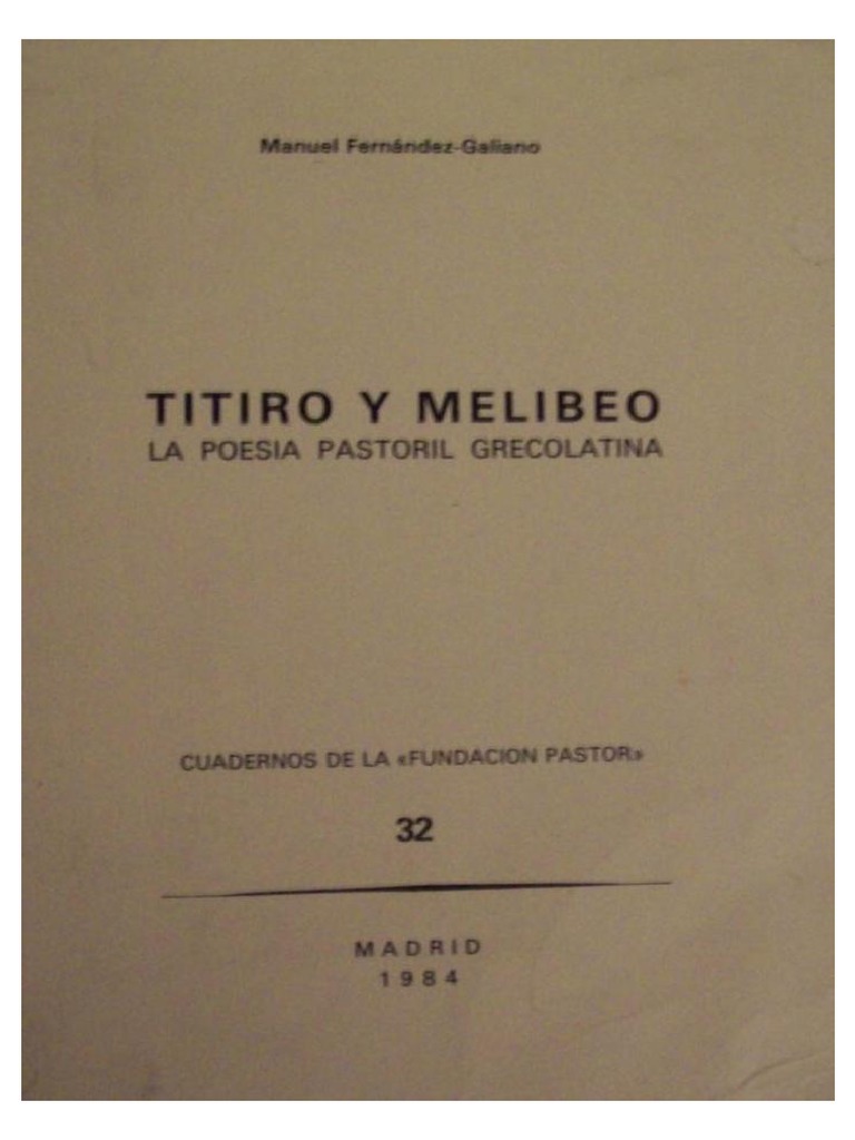 Titiro y Melibeo, Poesía Pastoril Grecolatina | PDF