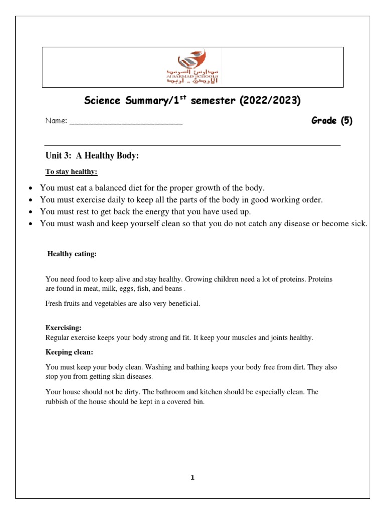 Healthy Body Essentials for Kids | PDF