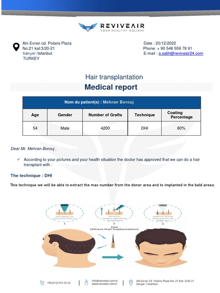 DHI Medical Report Mr. Mehran | PDF | Organ Transplantation | Medical ...