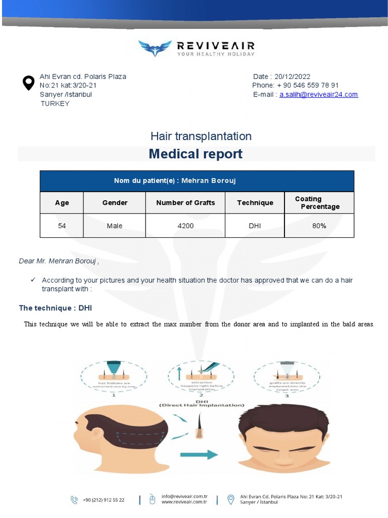 DHI Report Example | PDF | Organ Transplantation | Medical Specialties