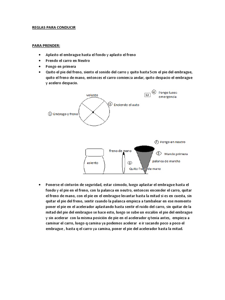 Reglas para Conducir | PDF | Embrague | Vehículos Reglas para Conducir | PDF | Embrague | Vehículos