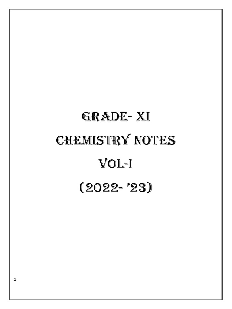 Grade 11 Chemistry Concepts Overview | PDF | Spectroscopy ...