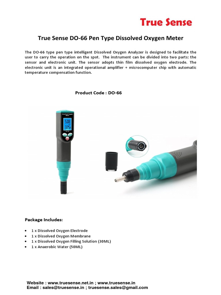 Do 66 Pen Type Dissolved Oxygen Tester Meter For Aquarium Fish Tank ...