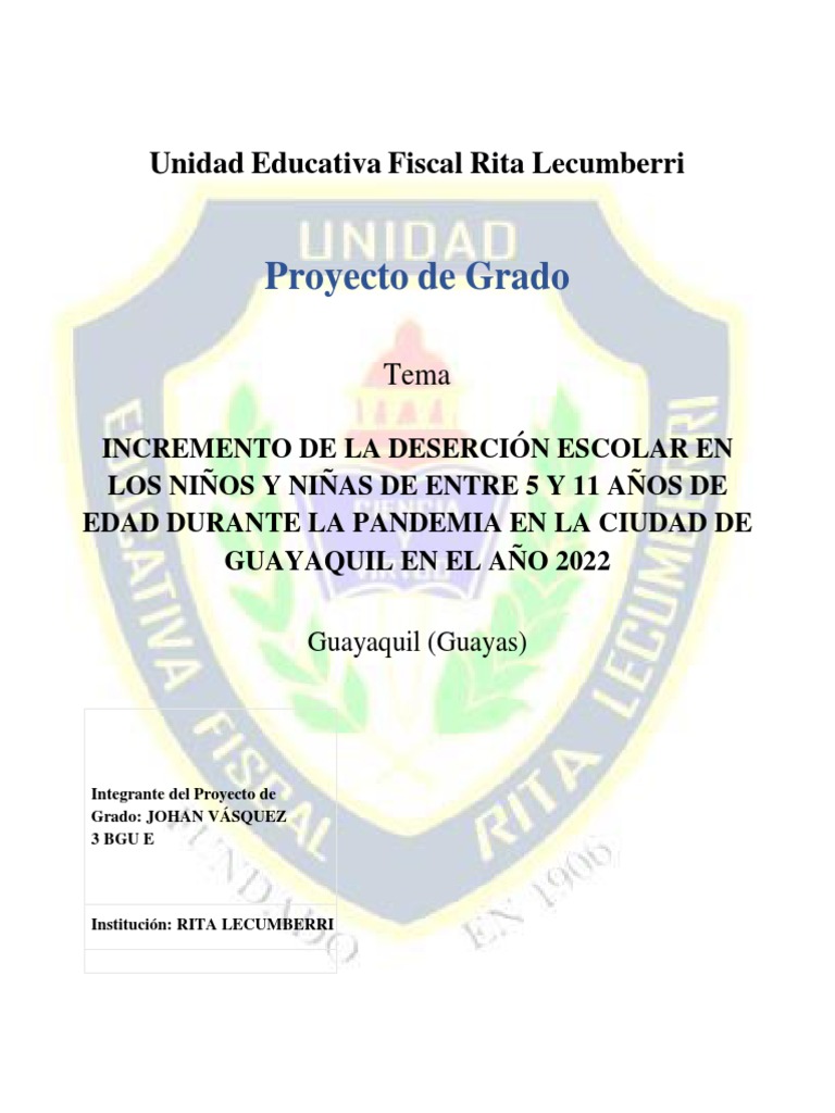 Modelo de Proyecto de Grado | PDF | Ecuador | Desigualdad social