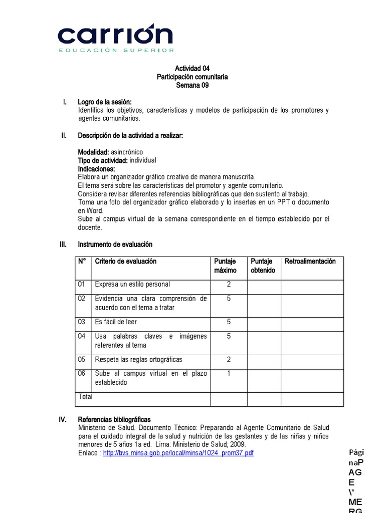Características del Promotor Comunitario | PDF | Cognición