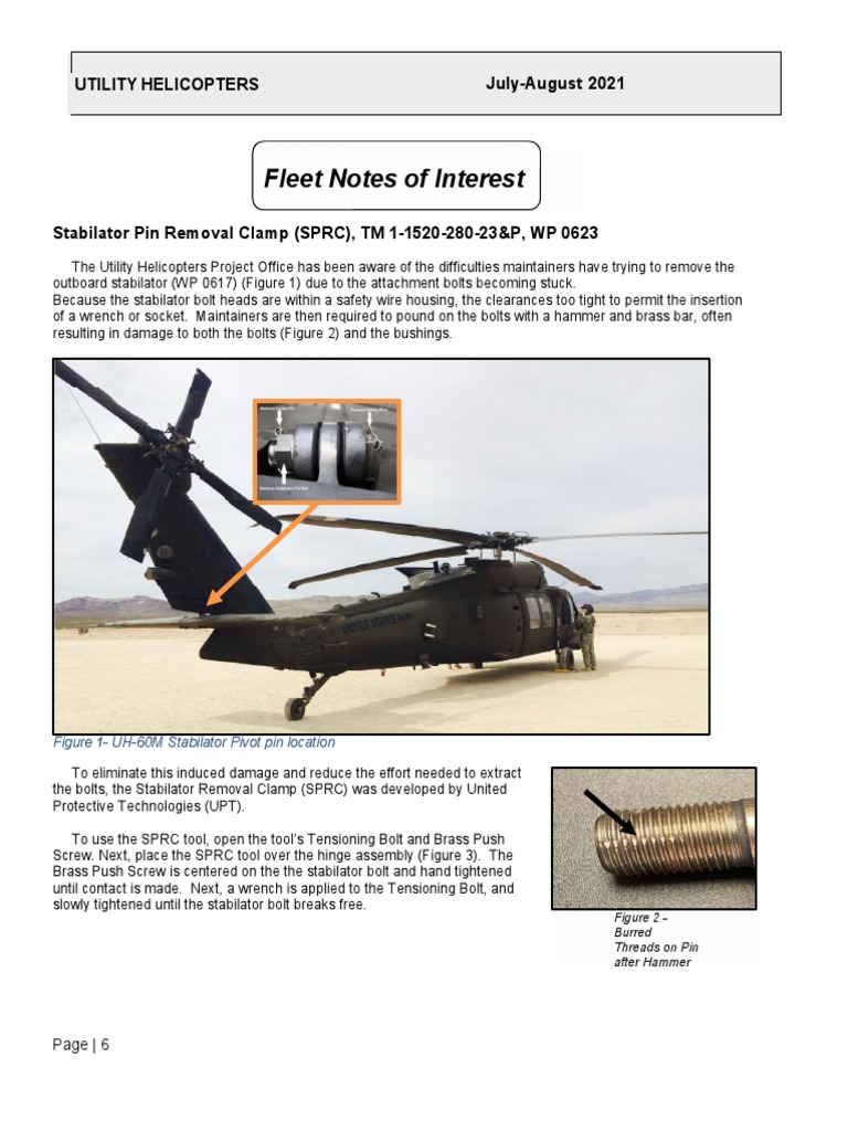Utility Helicopter Newsletter Stabilator Pin Jul-Aug Pages 6-7 | PDF