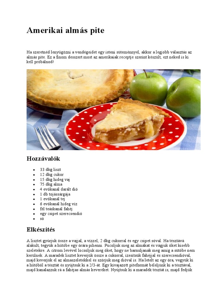Amerikai Almás Pite | PDF