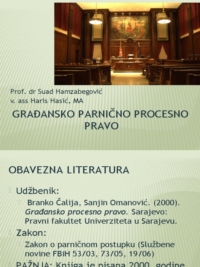PDF GPP Uvod U Gradjansko Parnicno Procesno Pravo | PDF