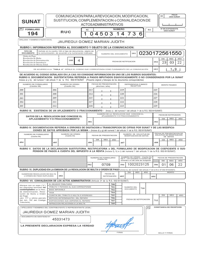 Formulario 194 | PDF | Pagos | Impuestos
