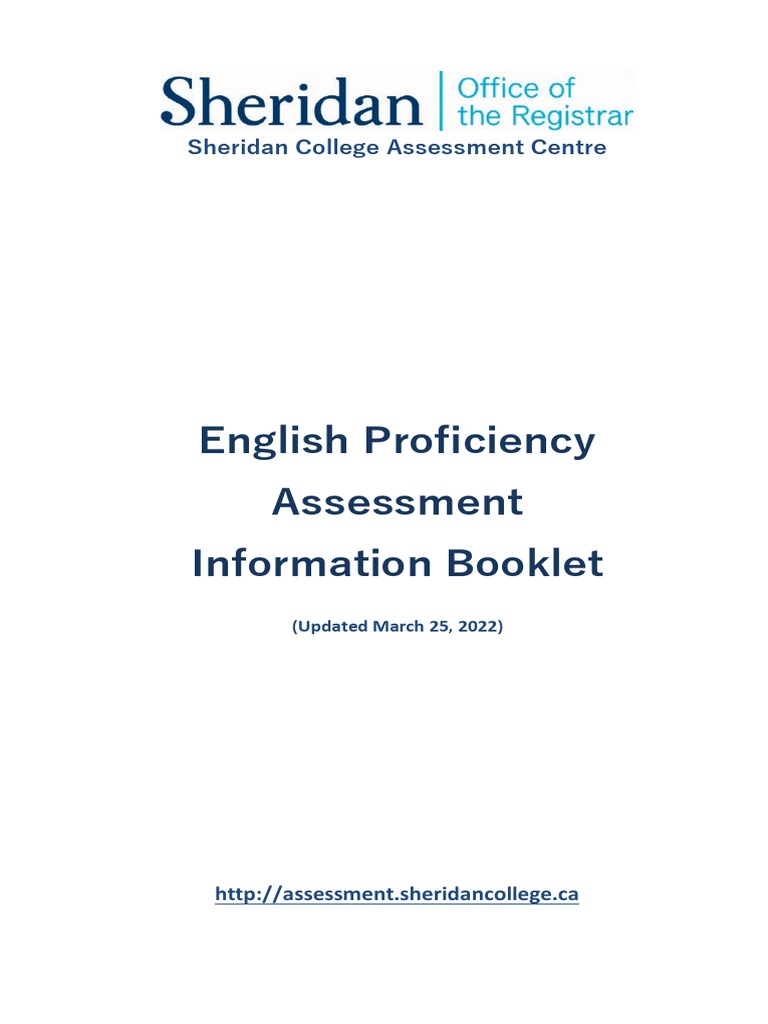Sheridan English Proficiency Assessment Guide | PDF | Vitamin | Vitamin C