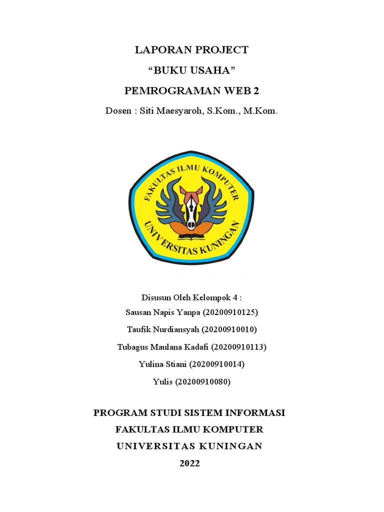Laporan Project Praktikum Pemrograman Web 2 Kelompok 4 | PDF