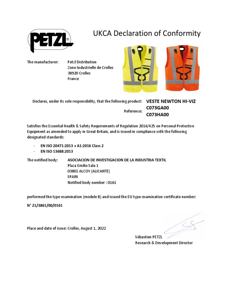 UKCA-Declaration-C073GA-HA-NEWTON HI-VIZpdf | PDF | Technologie et ...